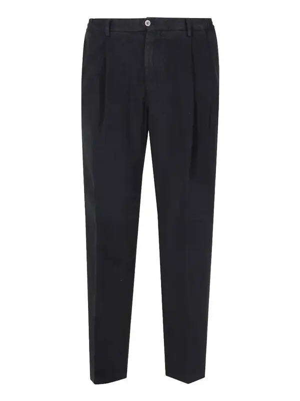 BRIGLIA 1949 Courmayeur Pleated Cotton Trousers - Blue