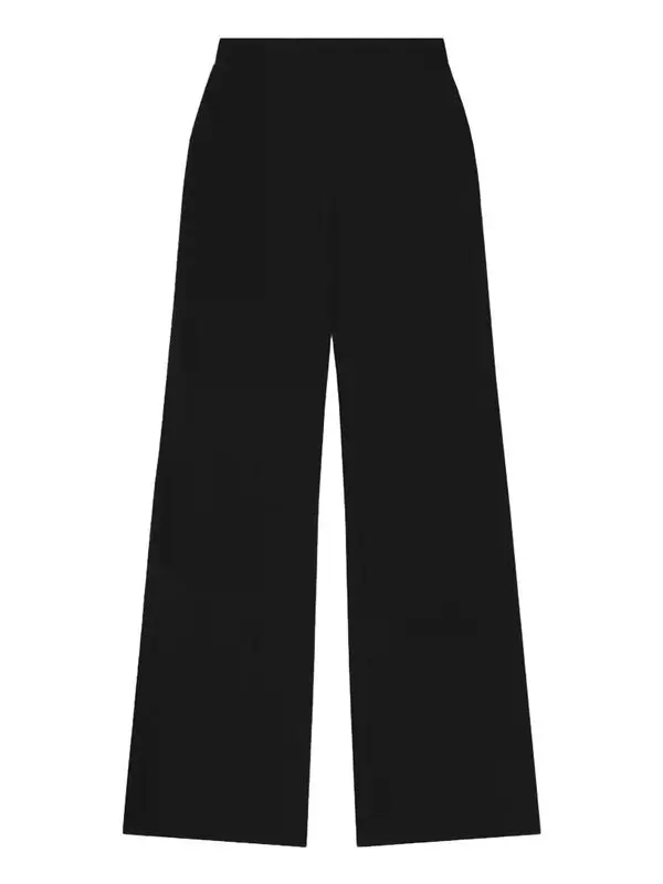 Blumarine Ribbed-waistband Wool Trousers - Black