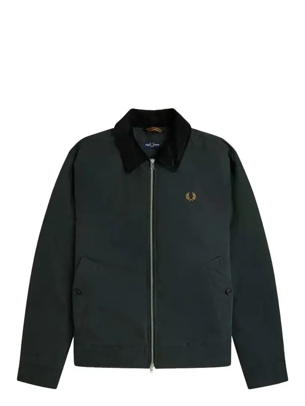 Fred Perry Corduroy-collar Logo-embroidered Jacket - Green