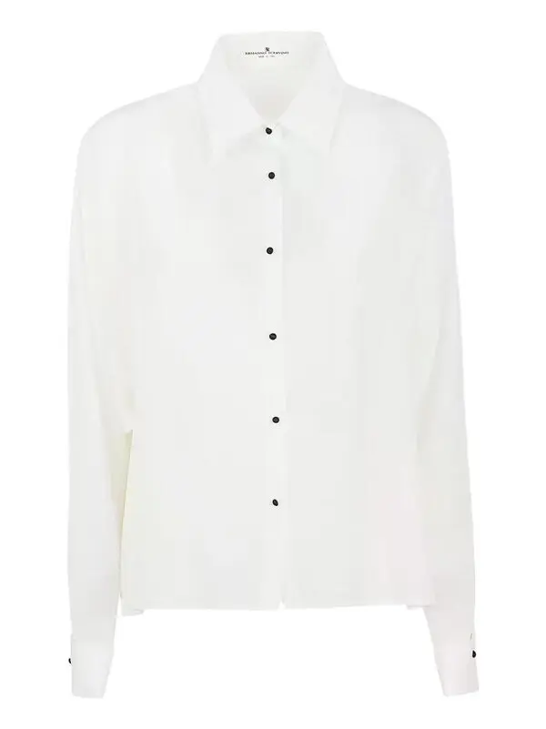 Ermanno Scervino Long-sleeved Silk Shirt - White