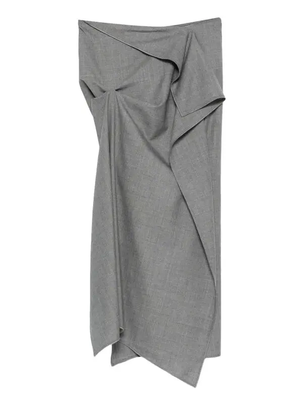 Victoria Beckham Draped Tailored Skirt - Grey
