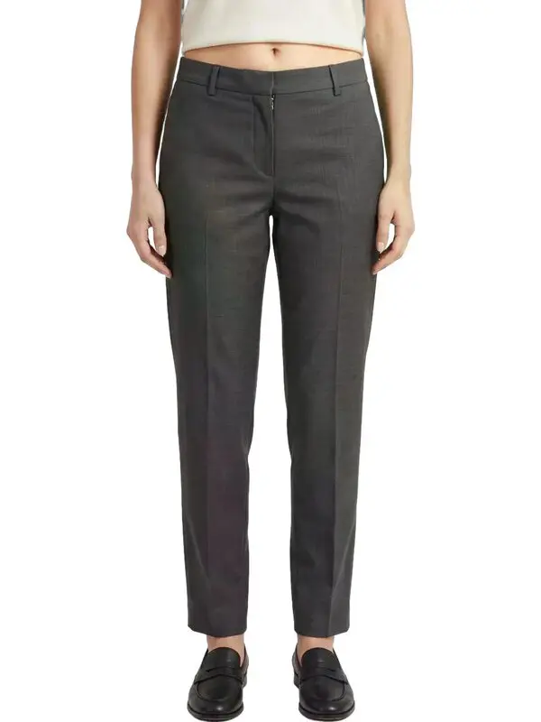 Brunello Cucinelli Monili-embellished Straight-leg Trousers - Grey