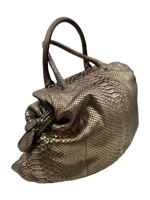 ZAGLIANI  Python-effect Shoulder Bag - Brown