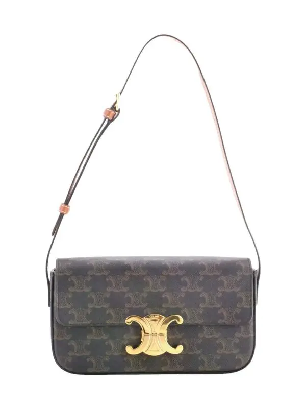 Celine Triomphe East-west Triomphe Coated Canvas Shoulder Bag - Brown