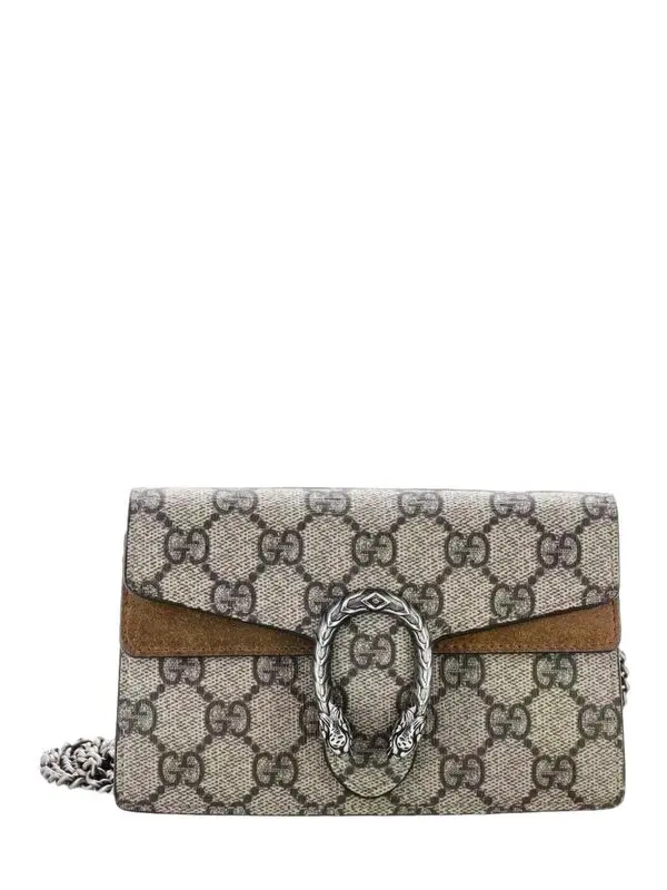 Gucci Dionysus Bag Gg Coated Canvas Super Mini Crossbody Bag - Brown
