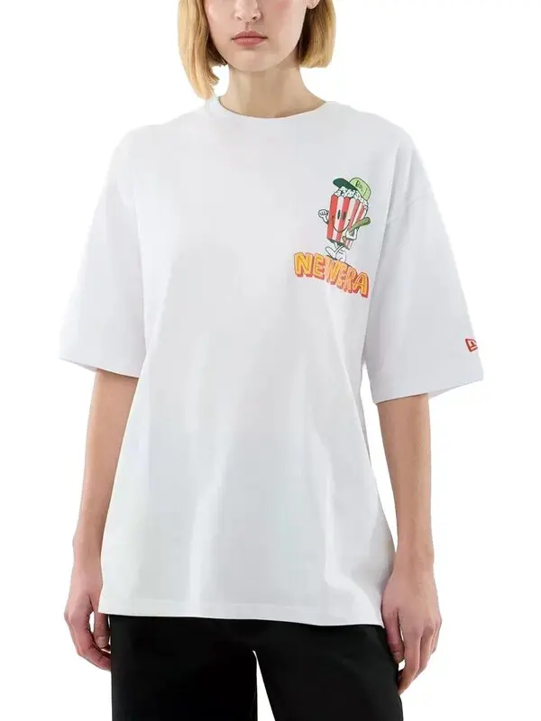 New Era Popcorn Oversized Graphic-print T-shirt - White