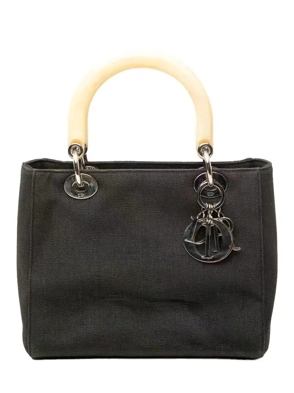 Dior 1998 Medium Canvas Lady Satchel - Black