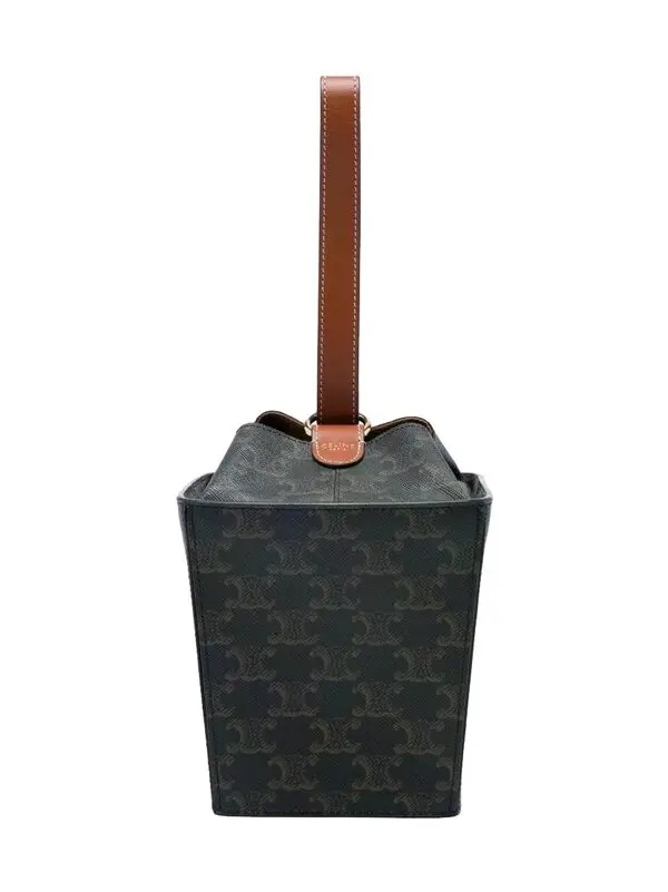 Celine 2021 Triomphe Coated Canvas Strap Box Bag Handbag - Brown