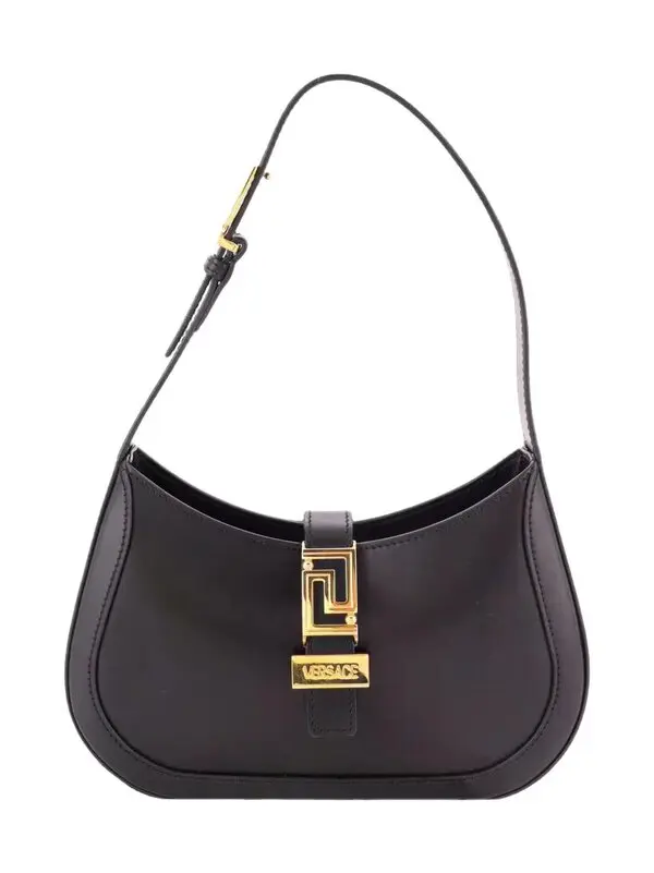 Versace Greca Goddess Hobo Bag Leather Small Shoulder Bag - Black