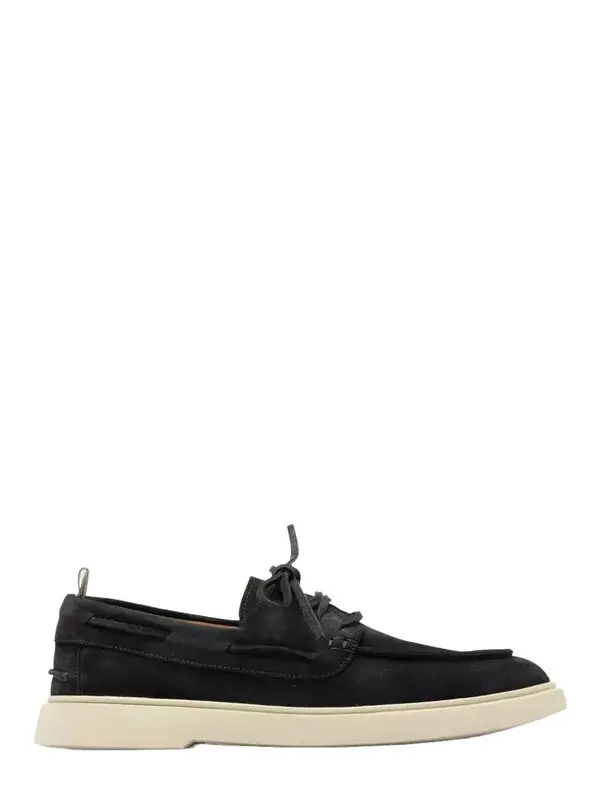 Officine Creative Bones 013 Suede Boat Shoes - Blue