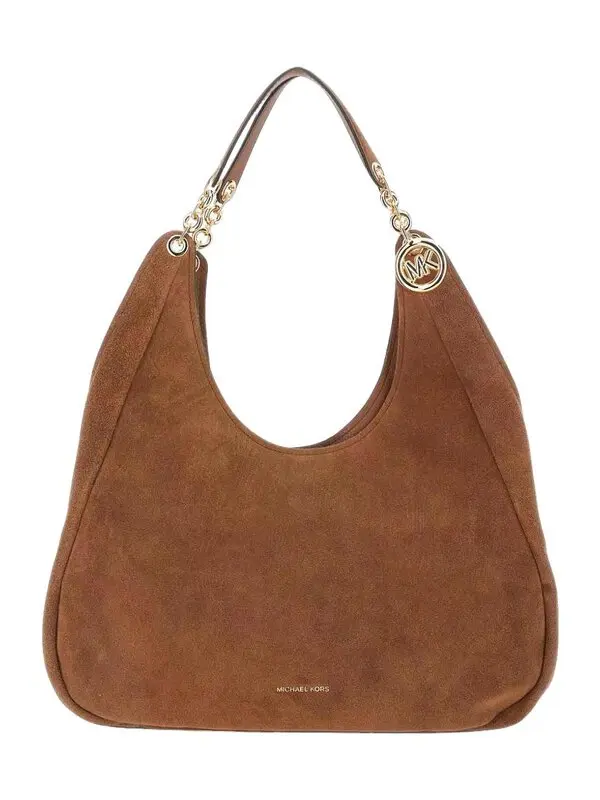 Michael Kors Ellie Large Suede Shoulder Bag - Brown