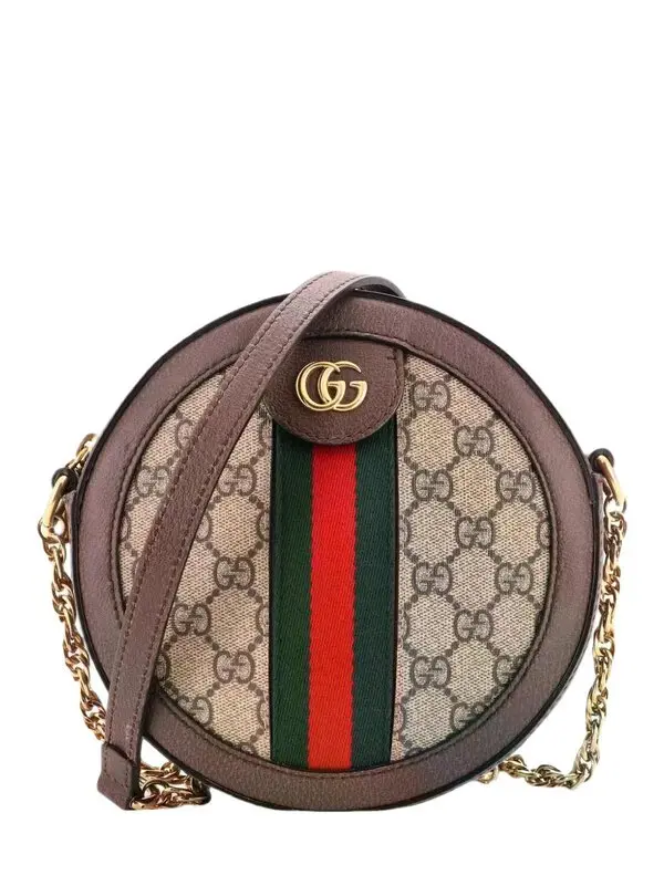 Gucci Ophidia Round Shoulder Bag Gg Coated Canvas Mini Crossbody Bag - Brown