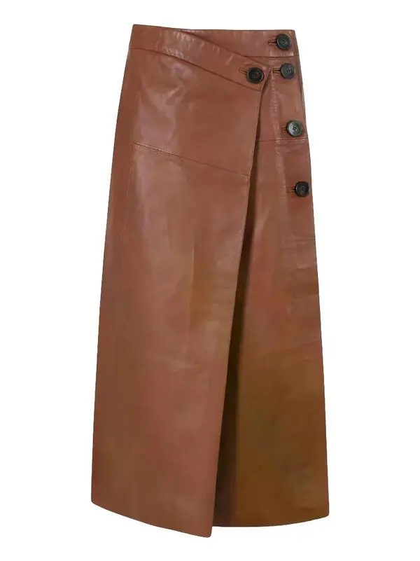 IRO PARIS Rimera Leather Skirt - Brown