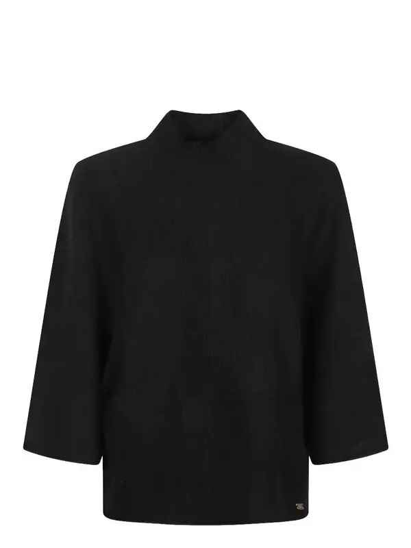 FAY High-neck Raglan-sleeve Sweater - Black