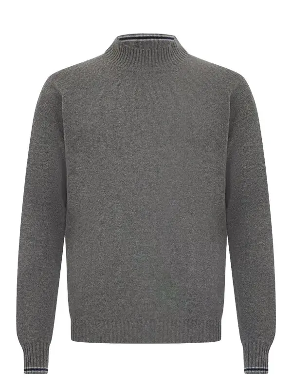 Fedeli Cashmere Mock-neck Sweater - Grey