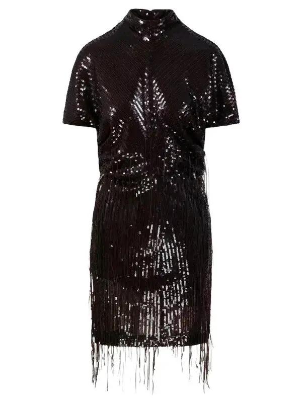 Federica Tosi Sequin-embellished Fringed Mini Dress - Brown