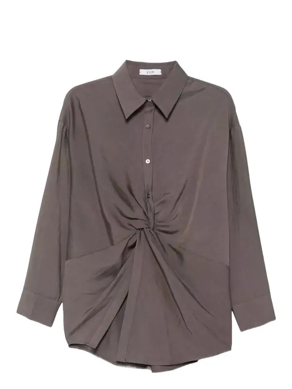 ELEH Knot-detail Long-sleeve Shirt - Grey
