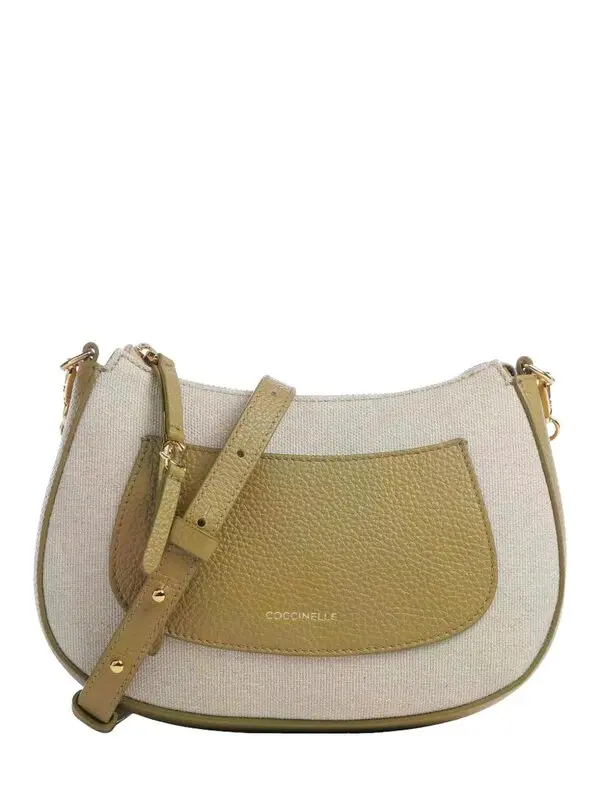 COCCINELLE Leather-trim Canvas Shoulder Bag - Neutrals