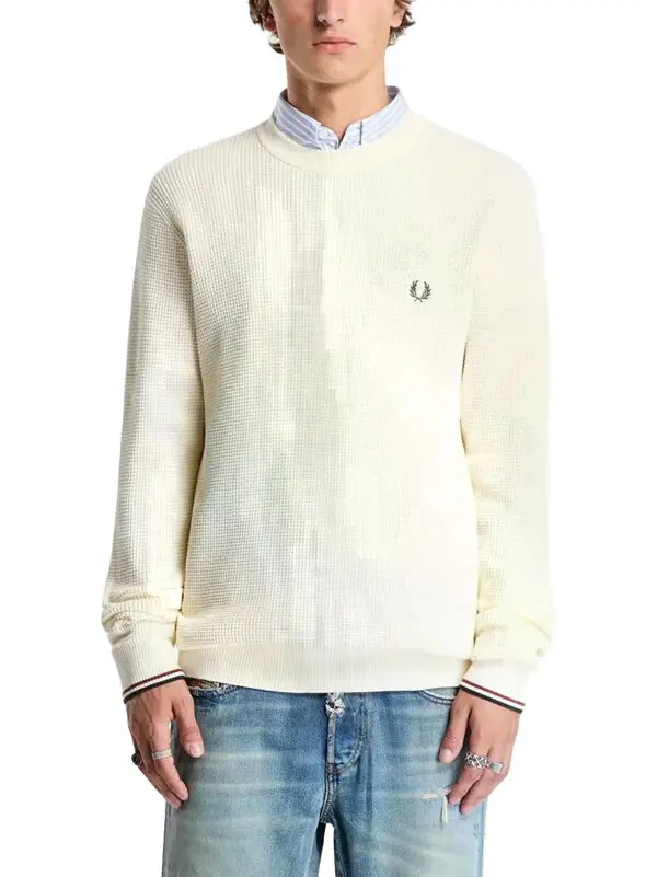 Fred Perry Waffle-stitch Sweater - Neutrals