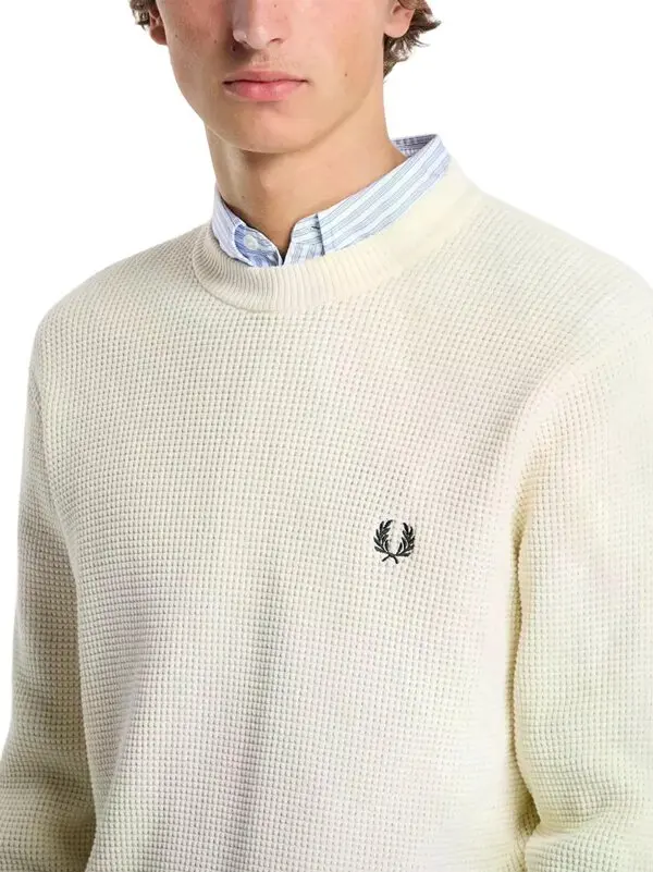 Fred Perry Waffle-stitch Sweater - Neutrals