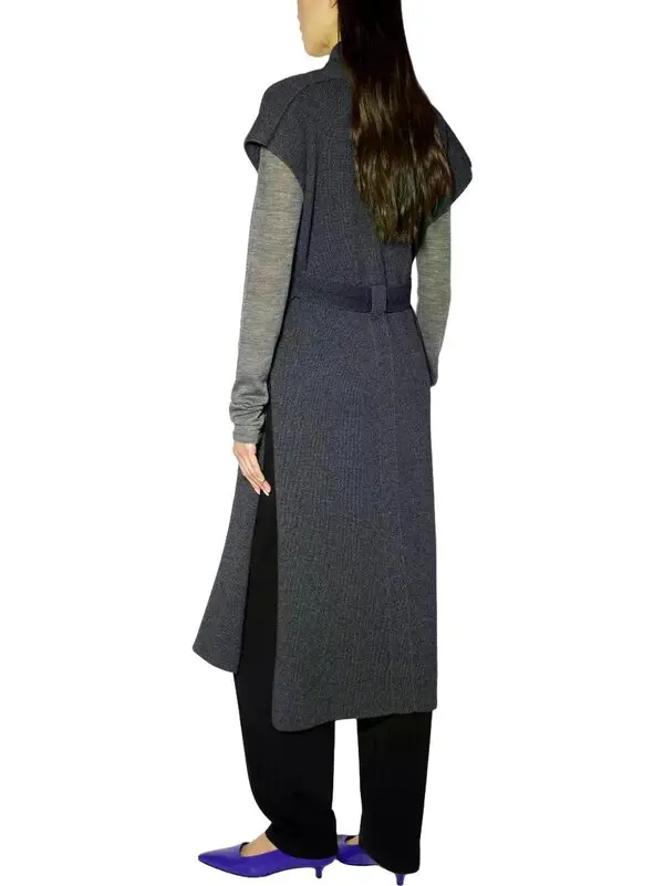 Liviana Conti Mavis Belted Ribbed-knit Cardigen-coat - Grey
