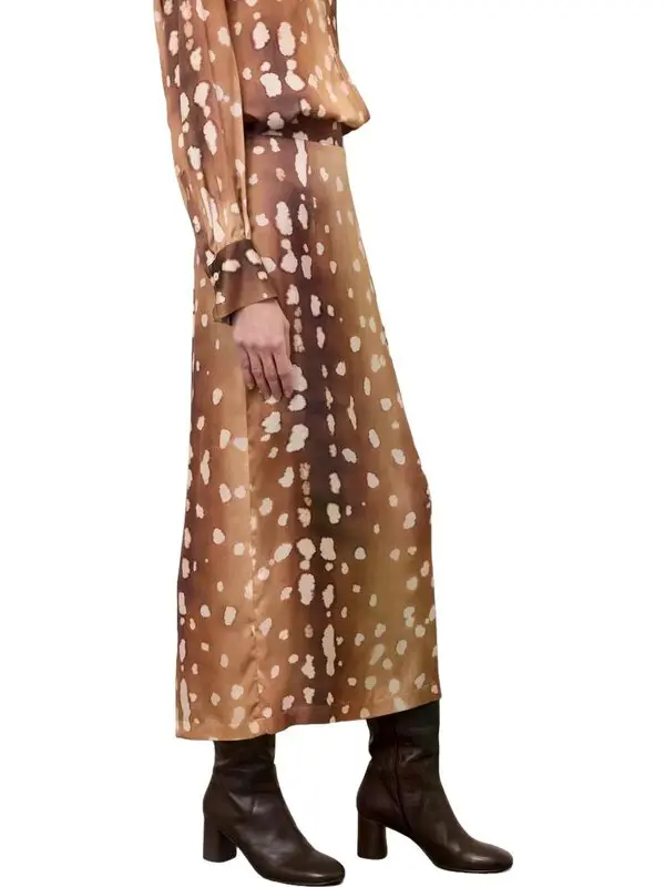 OTTOD'AME Flowing Straight Skirt - Brown