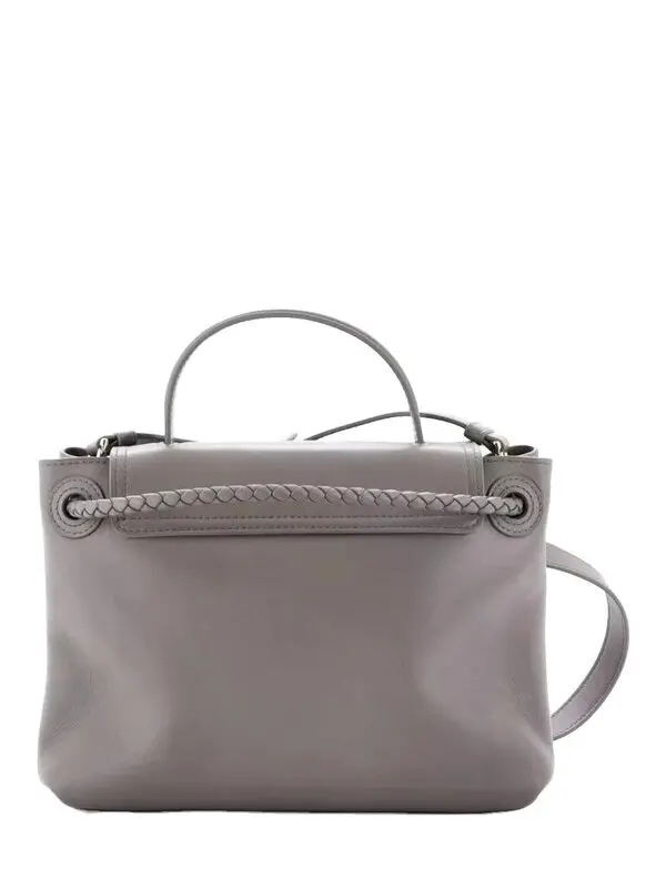 Bottega Veneta Ciao Ciao Top Handle Bag Leather With Intrecciato Detail Small Satchel - Grey