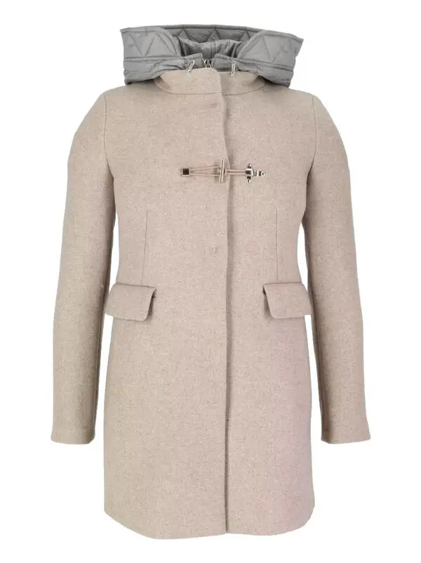 FAY Toggle-fastening Hooded Coat - Neutrals