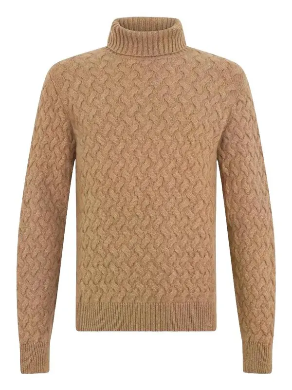 Fedeli Cable-knit Roll-neck Sweater - Neutrals