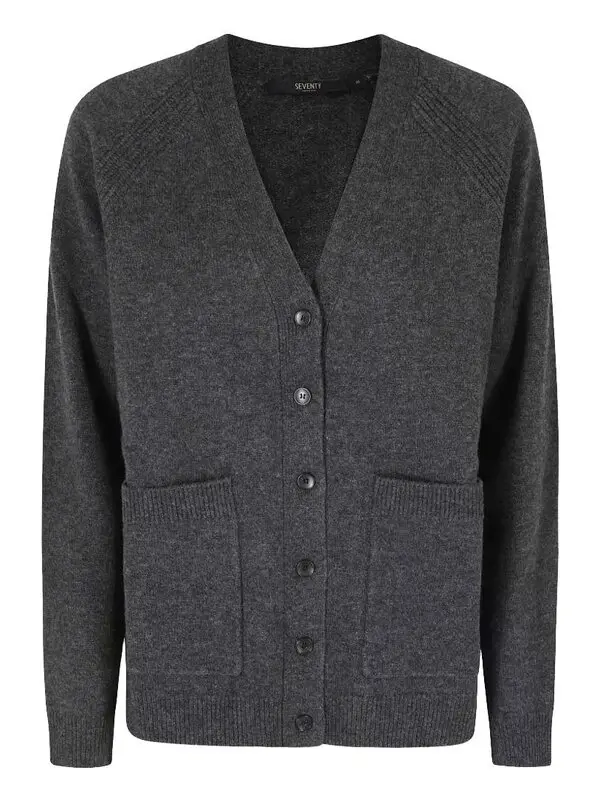 Seventy V-neck Wool Cardigan - Grey