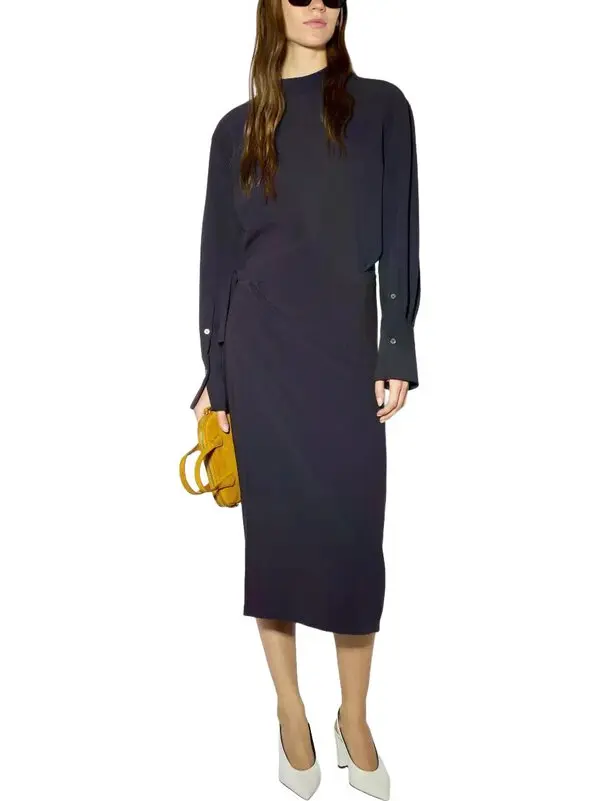 Liviana Conti Tie-fastening Button-back Midi Dress - Blue