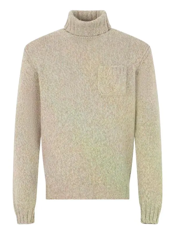 Fedeli Roll-neck Chest-pocket Sweater - Neutrals
