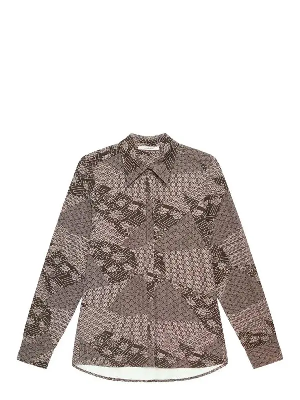 Malìparmi Mosaic Kimono Geometric-print Shirt - Grey