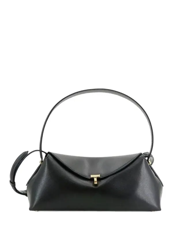 TOTEME T-lock Leather Shoulder Bag - Black