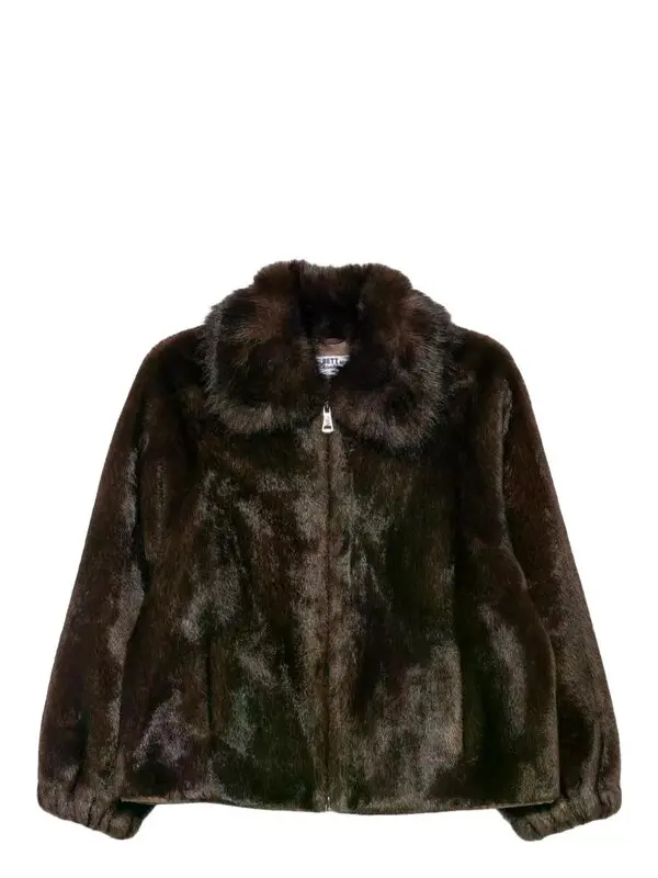 BETTA CORRADI Faux-fur Collar Jacket - Brown