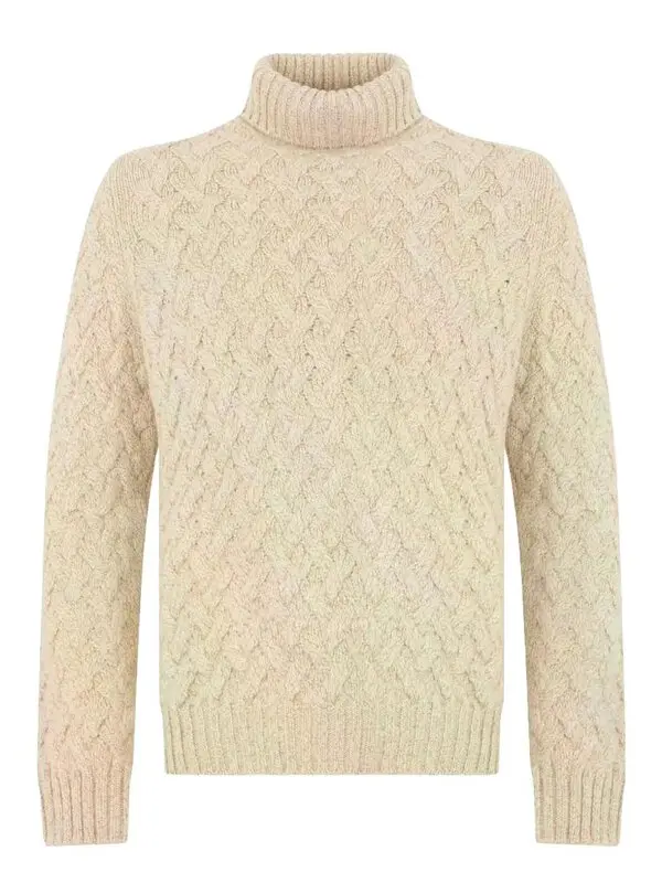 Fedeli Cable-knit Roll-neck Sweater - Neutrals