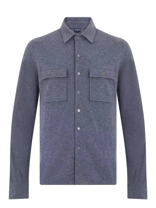Fedeli Cashmere Long-sleeve Shirt - Blue