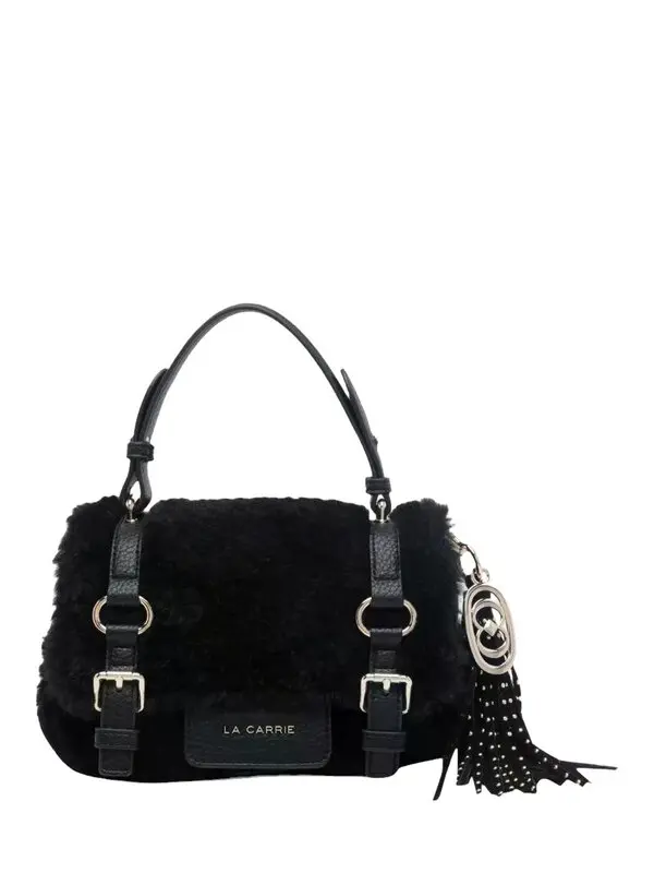 LA CARRIE Teddy Buckle-detail Clutch Bag - Black