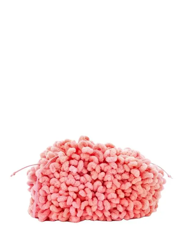 Bottega Veneta The Wave Pouch Twisted Chenille Mini Crossbody Bag - Pink