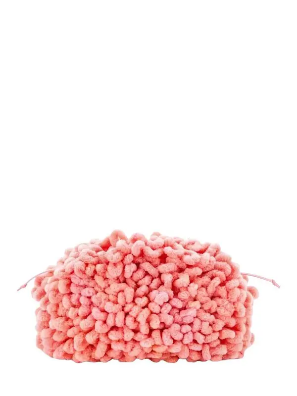 Bottega Veneta The Wave Pouch Twisted Chenille Mini Crossbody Bag - Pink