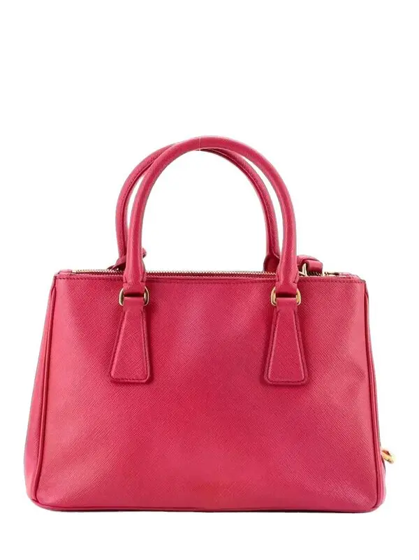 Prada Double Zip Lux Saffiano Leather Small Tote Bag - Pink