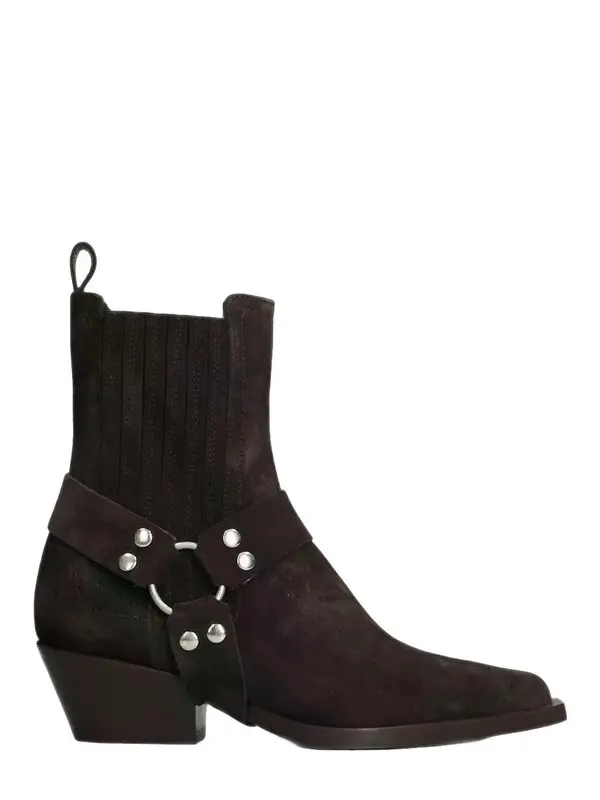 BIBI LOU Harness-detail Suede Cowboy Boots - Brown
