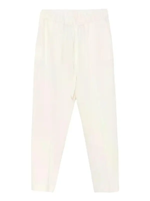 SEMICOUTURE Drawstring-waist Pressed-crease Trousers - Neutrals