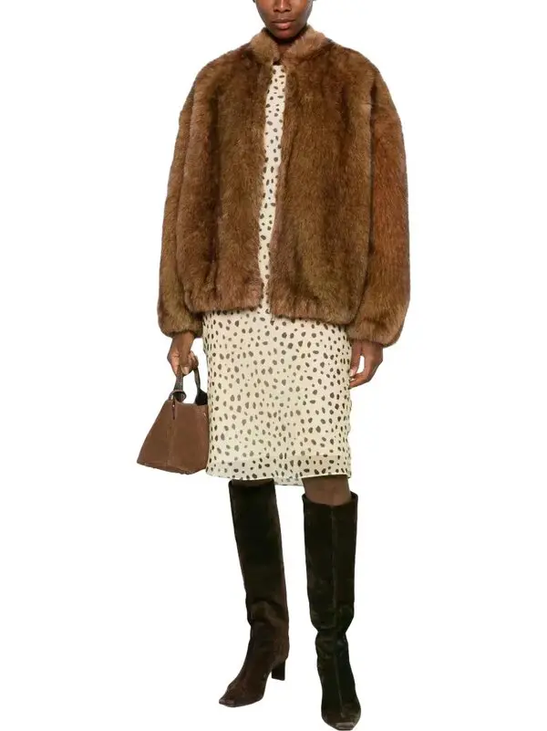 BETTA CORRADI Faux-fur Coat - Brown
