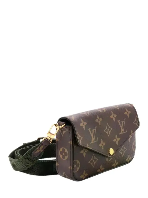 LOUIS VUITTON Felicie Strap & Go Handbag Monogram Canvas Crossbody Bag - Brown