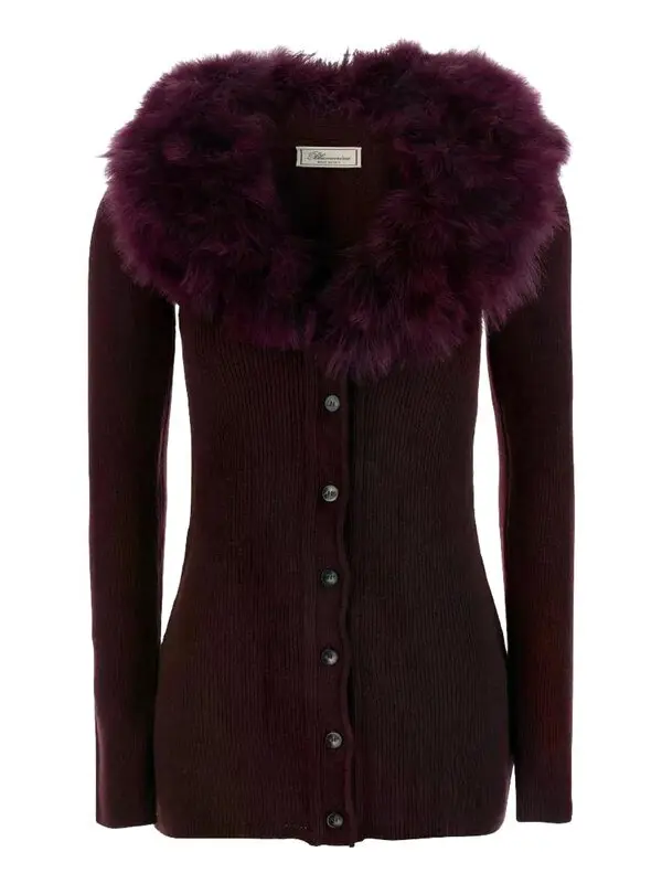 Blumarine Ribbed-knit Cardigan - Red