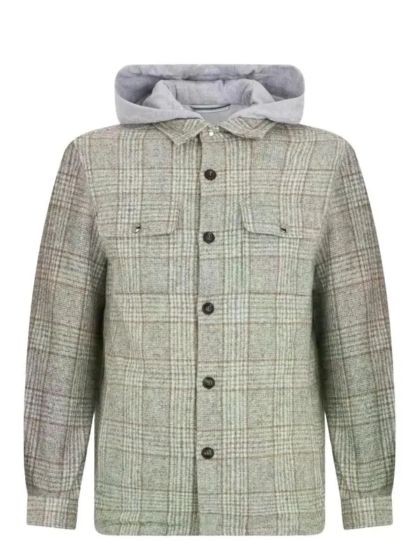 Fedeli Plaid Hooded Jacket - Neutrals