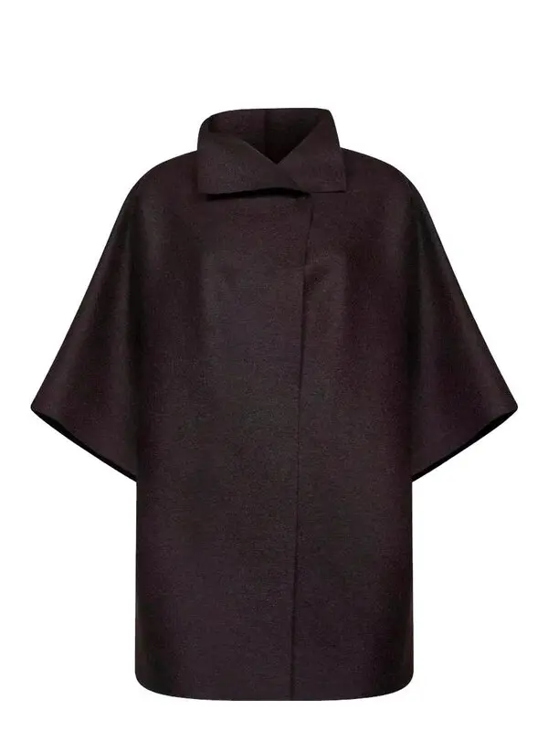 Harris Wharf London Virgin-wool Short-sleeve Coat - Brown