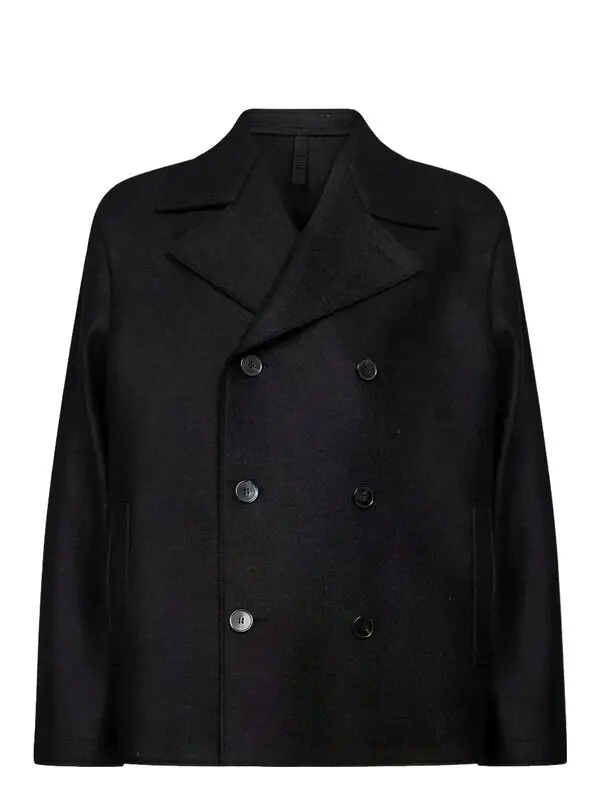 Harris Wharf London Double-breasted Virgin Wool Jacket - Black