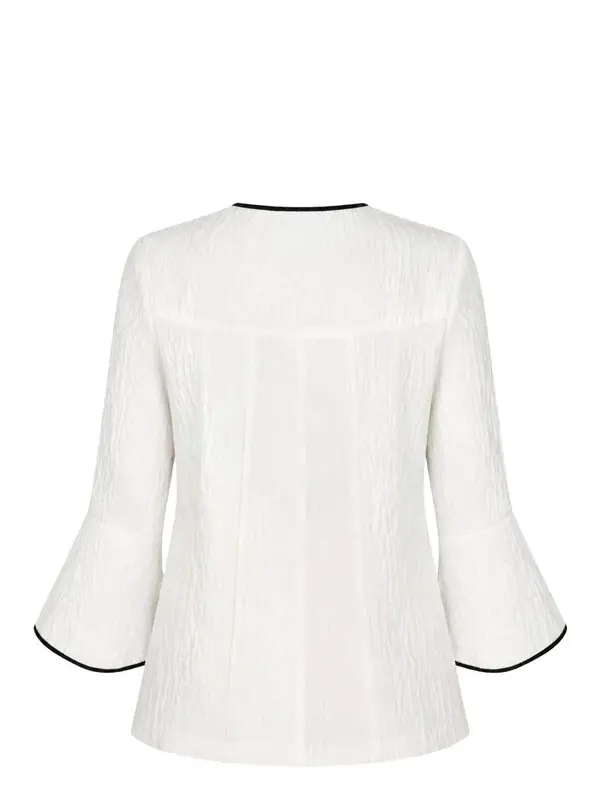 Frank Lyman Crinkled Bell-sleeve Jacket - White